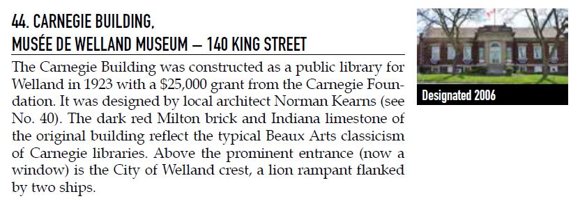 City of Welland Heritage Advisory Committee - Historic Welland booklet